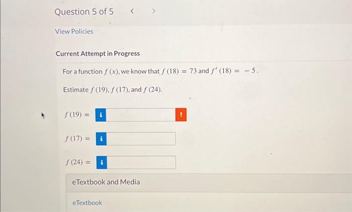Solved Question 5 of 5 View Policies Current Attempt in | Chegg.com