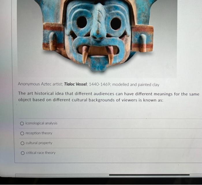 Anonymous Aztec artist: Tlaloc Vessel; 1440-1469; | Chegg.com