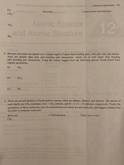 Solved 144 Report Sheet . Molecular Geometries of Covalent | Chegg.com