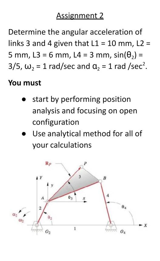 Solved Assignment 2 Determine The Angular Acceleration Of