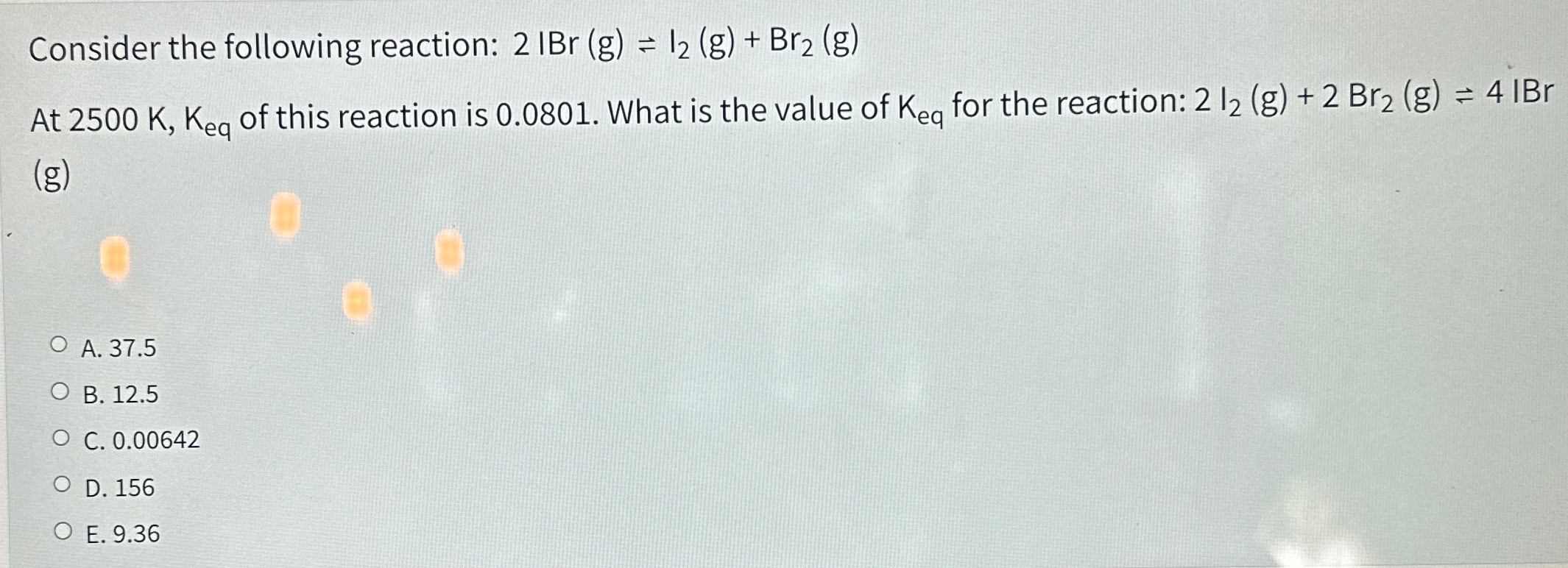 Solved Consider the following reaction: | Chegg.com