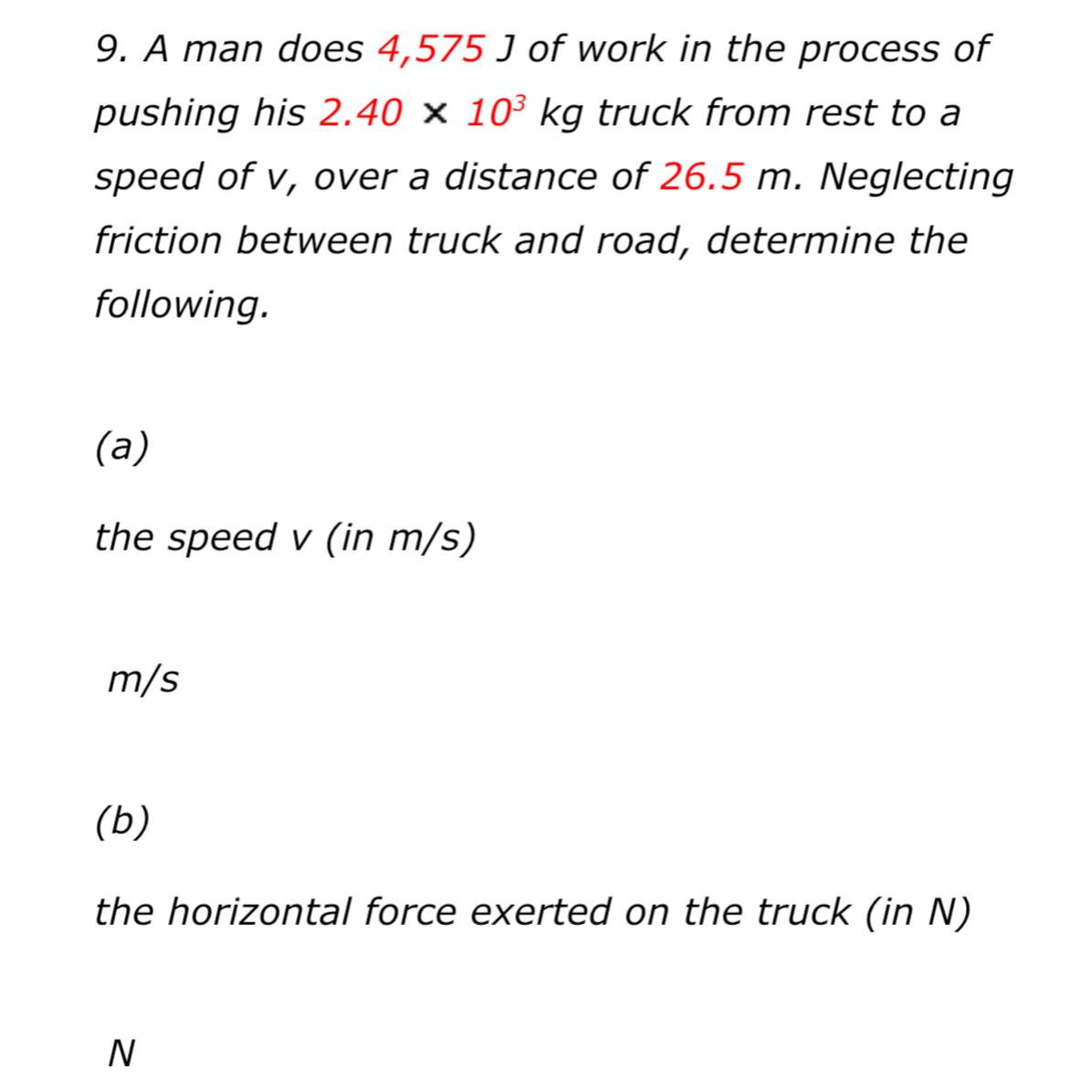 Solved A man does 4,575 ﻿J of work in the process of pushing | Chegg.com