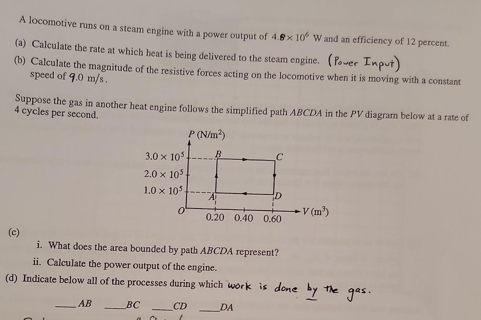 Solved Answer a. b. c. and d. explain why F=P/V in number B | Chegg.com