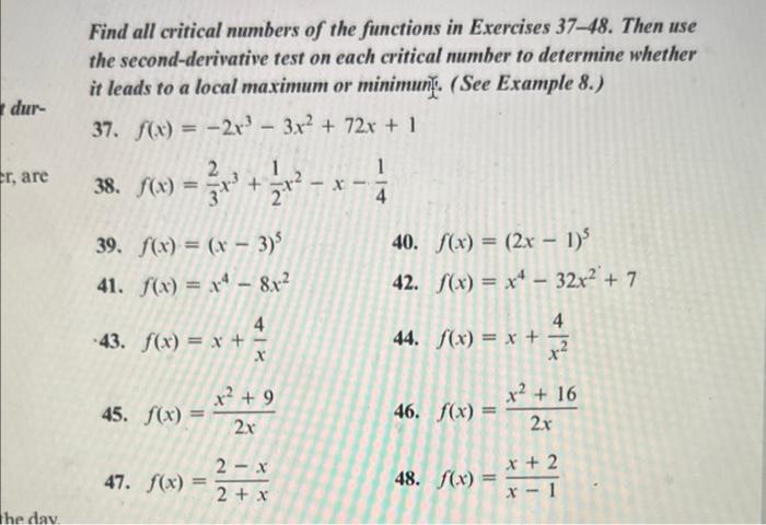Solved Find all critical numbers of the functions in | Chegg.com