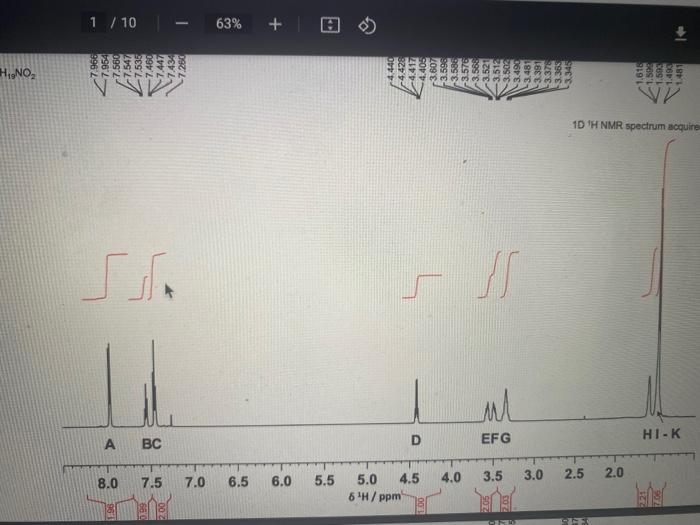 Solved 2D[H,1H] COSY NMR spectrum acguired at 600 | Chegg.com