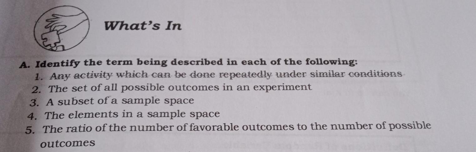 Solved A. Identify the term being described in each of the | Chegg.com