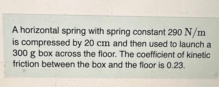 Solved A horizontal spring with spring constant 290 N/m is | Chegg.com