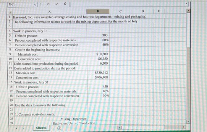Solved Process Costing and the Weighted-Average Method using | Chegg.com