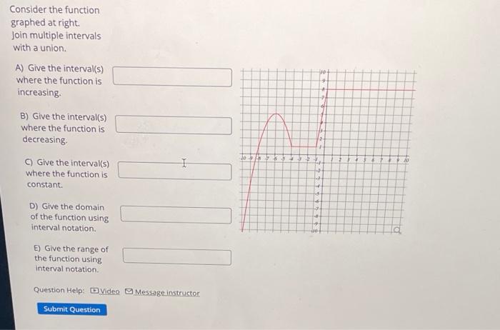 Solved Consider the function graphed at right Join multiple | Chegg.com