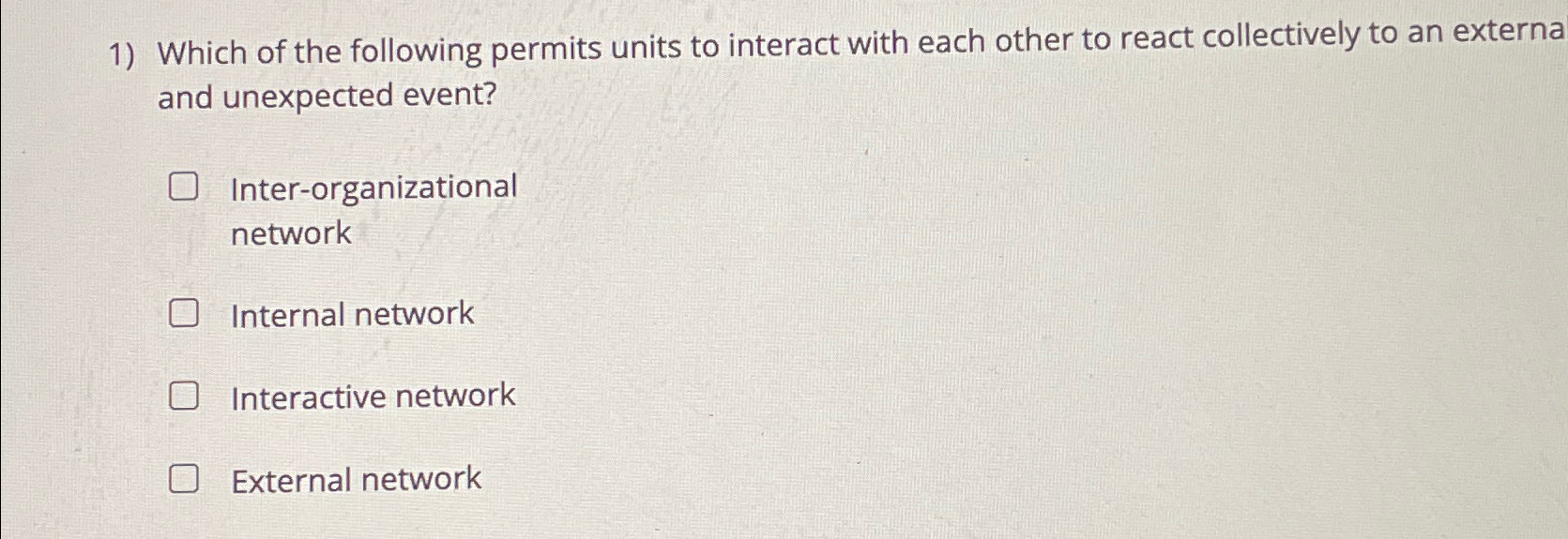 Solved Which of the following permits units to interact with | Chegg.com