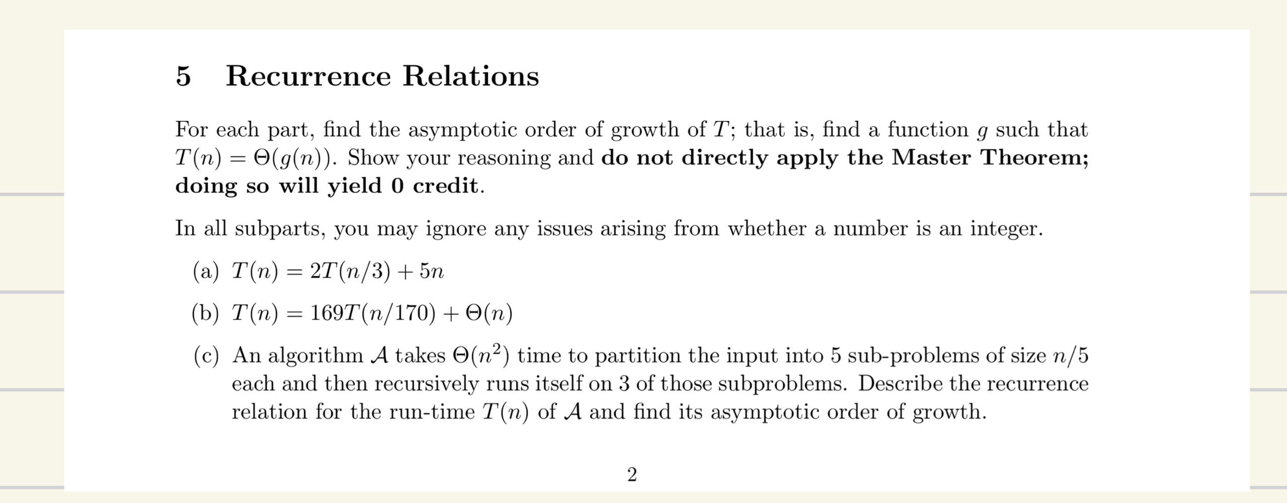 Solved 5 ﻿recurrence Relationsfor Each Part Find The