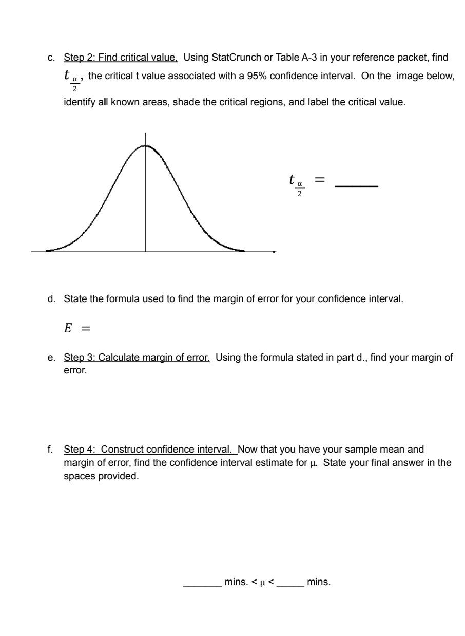 Solved Learning outcomes - Use a sample mean to make | Chegg.com