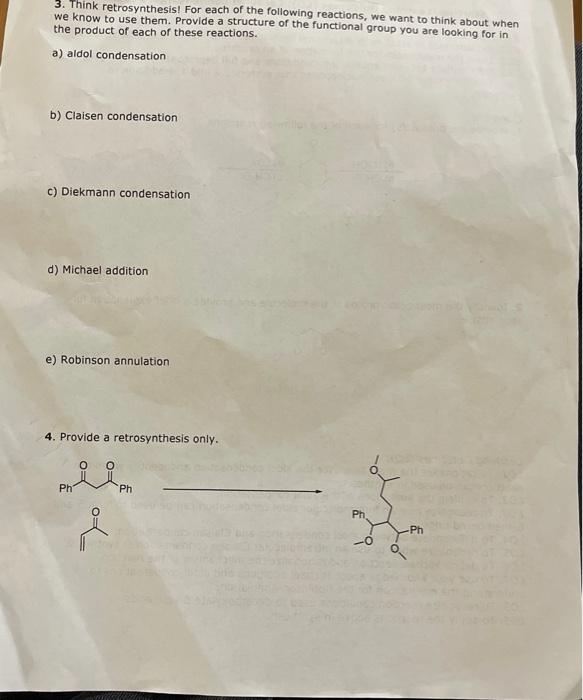 Solved 3. Think retrosynthesis! For each of the following | Chegg.com