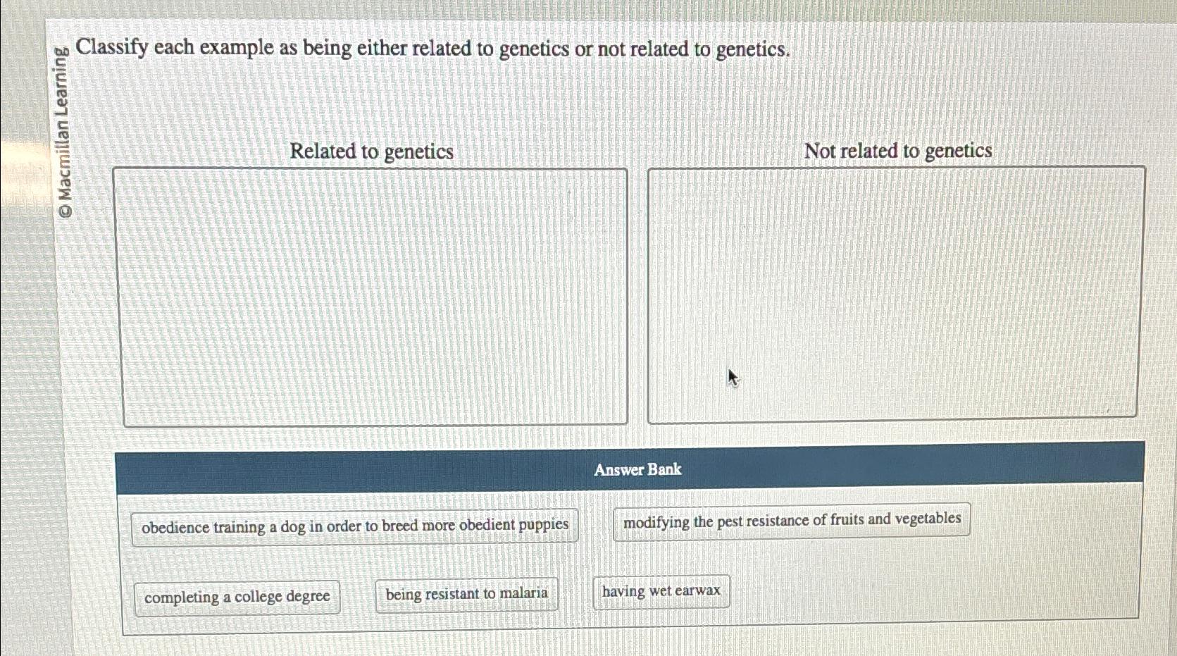 Solved an Classify each example as being either related to | Chegg.com