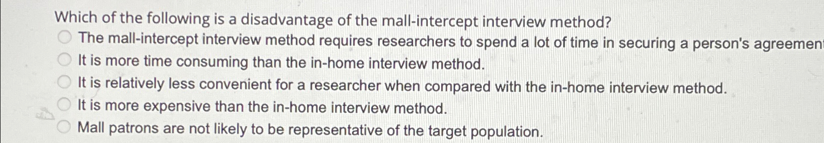 Solved Which of the following is a disadvantage of the | Chegg.com
