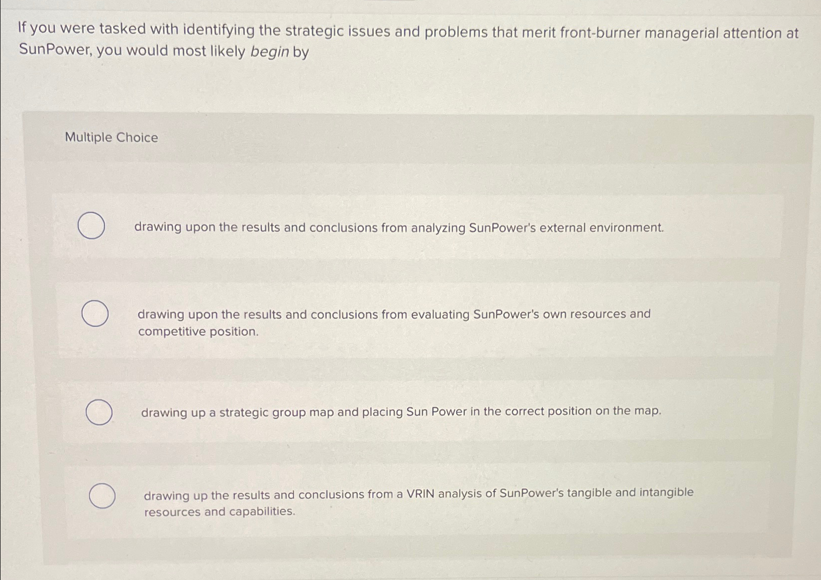Solved If you were tasked with identifying the strategic | Chegg.com