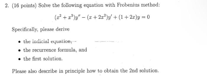 Solved (16 points) Solve the following equation with | Chegg.com