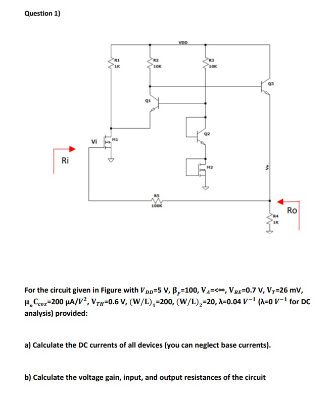 Solved Question 1)For the circuit given in Figure with | Chegg.com