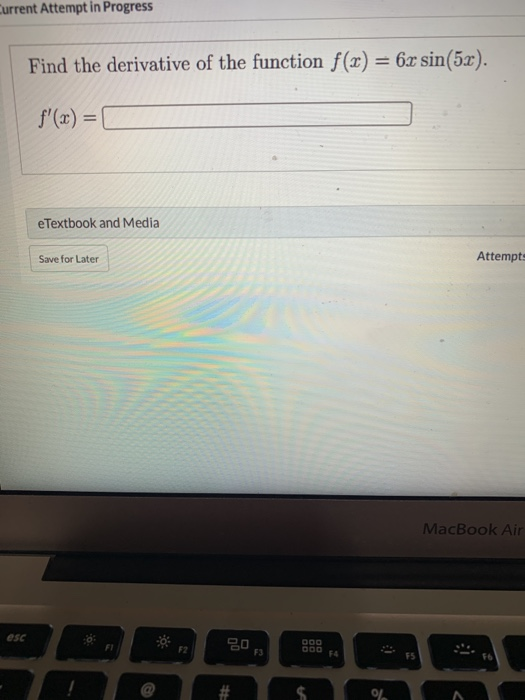 Solved Current Attempt in Progress Find the derivative of | Chegg.com