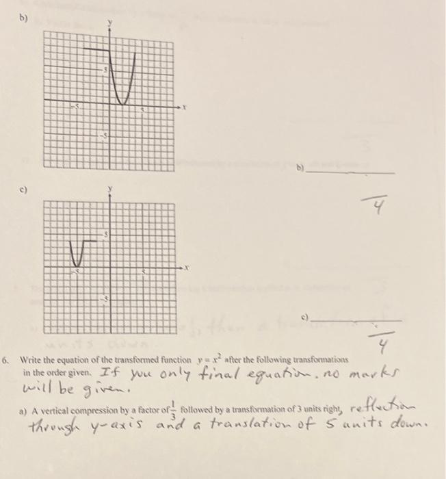 Solved 1. For the function y=f(x) graphed below. Sketch each | Chegg.com