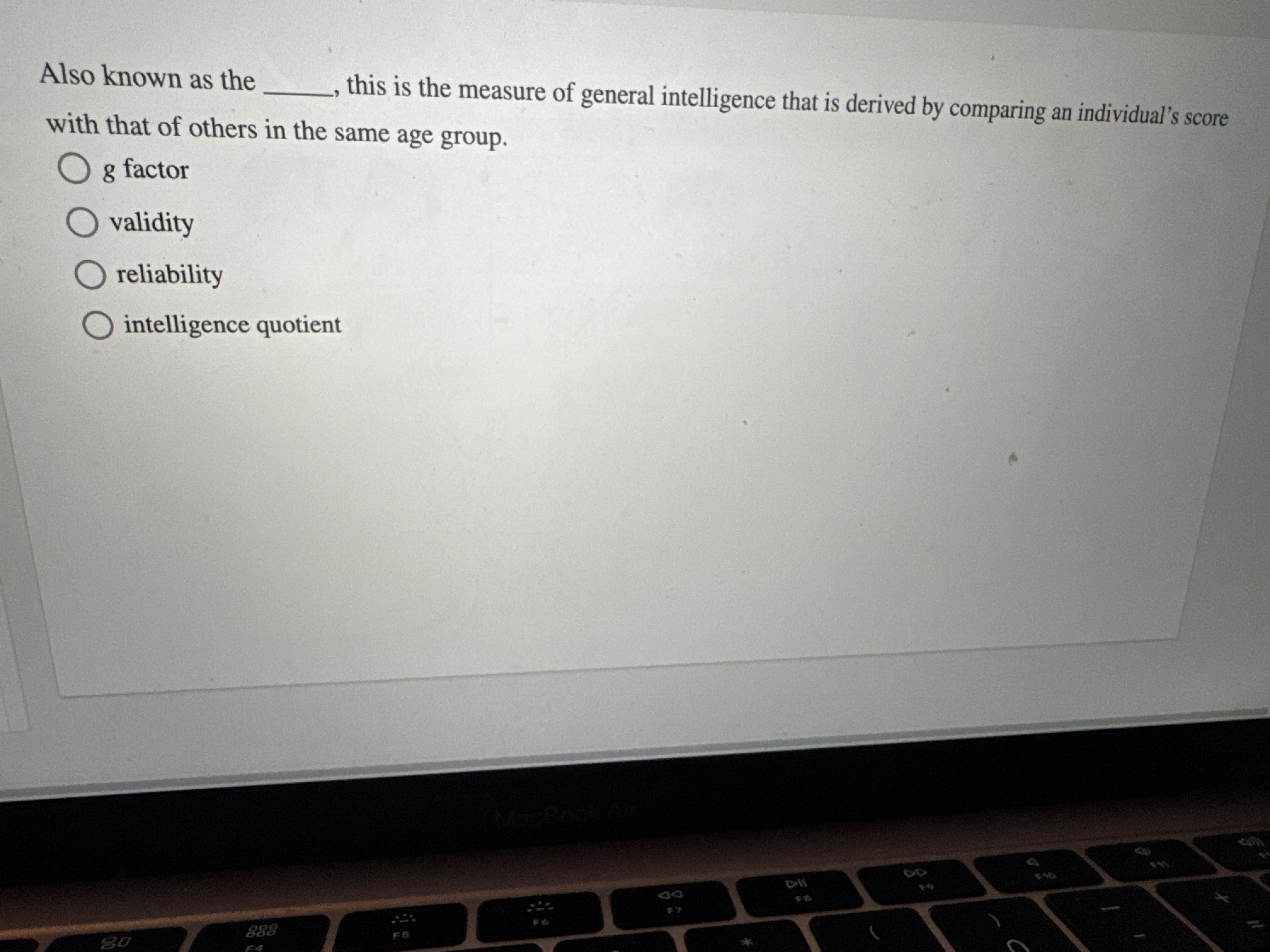 Solved Also known as the this is the measure of general | Chegg.com