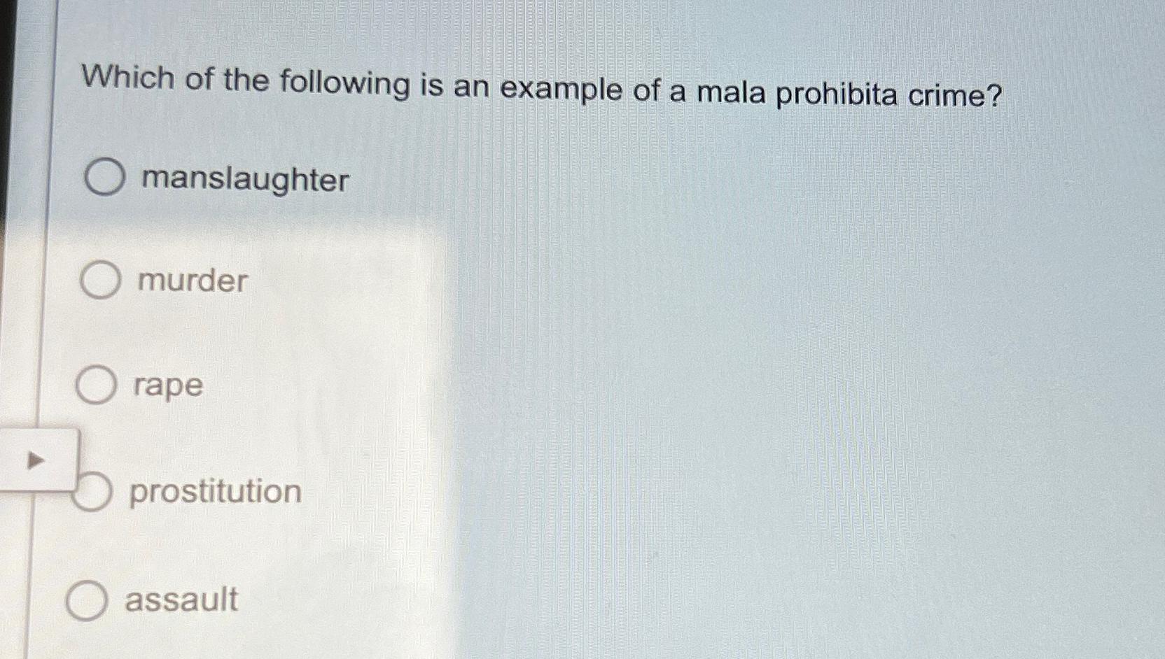 Solved Which of the following is an example of a mala | Chegg.com