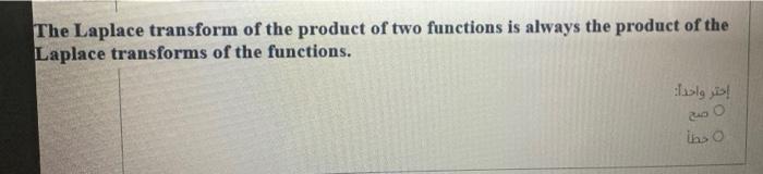Solved The Laplace transform of the product of two functions | Chegg.com