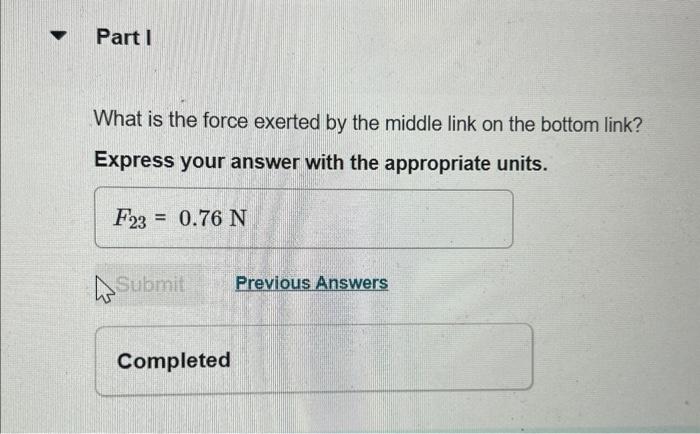 Solved A student suspends a chain consisting of three links, | Chegg.com