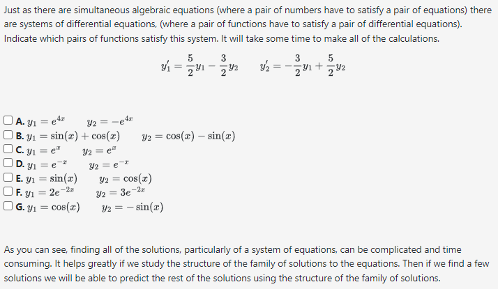 Solved Just as there are simultaneous algebraic equations | Chegg.com