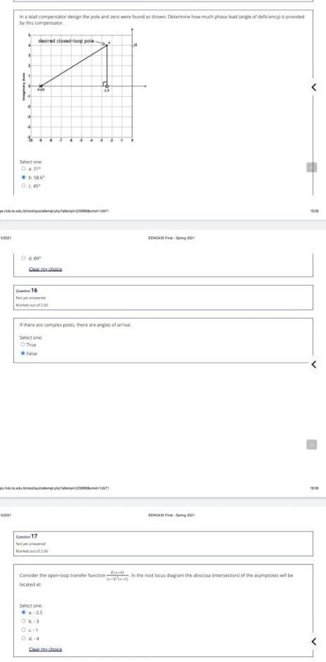 SON in a lead compensator design the pole and zero | Chegg.com