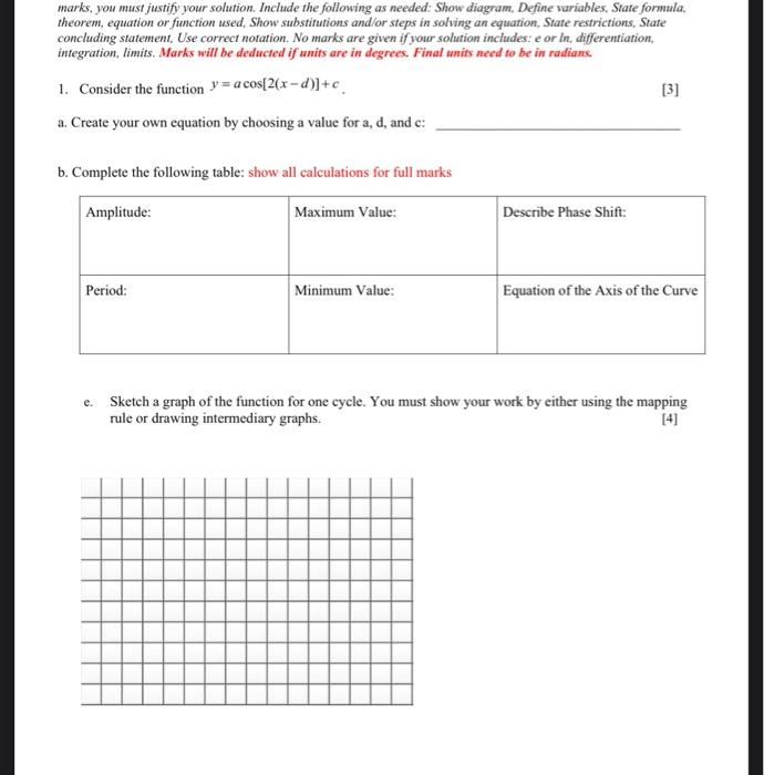 Solved marks, you must justify your solution. Include the | Chegg.com