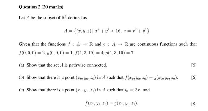 Solved Let A be the subset of R3 defined as | Chegg.com