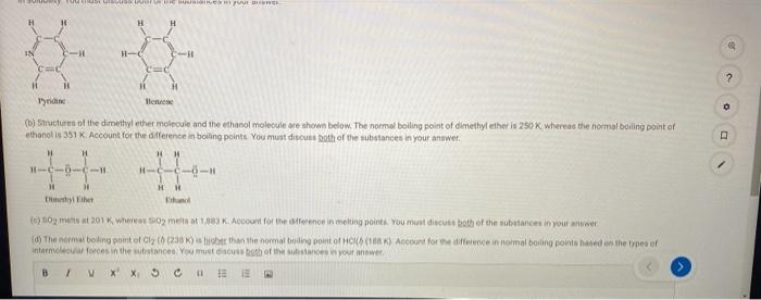 Solved (b) Structures of the dimethyl ether molpovio and the | Chegg.com