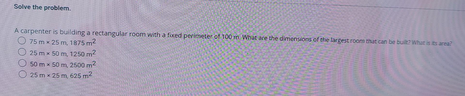 Solved Solve the problem. A carpenter is building a | Chegg.com