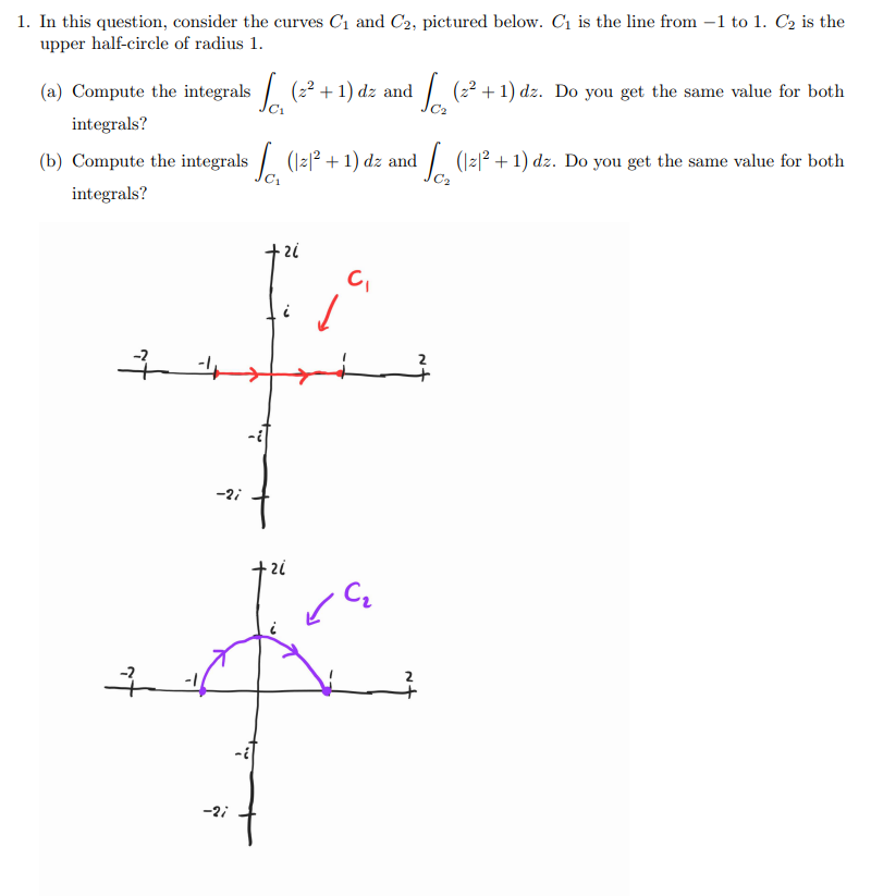 Solved In this question, consider the curves C1 ﻿and C2, | Chegg.com