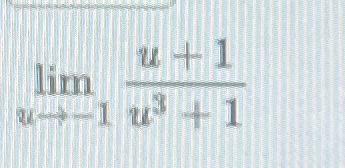 Solved limu→−1w3+1u+1 | Chegg.com