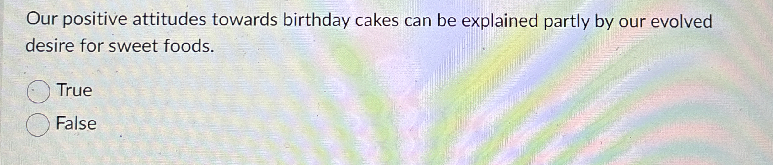 Solved Our positive attitudes towards birthday cakes can be | Chegg.com