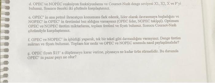 d. OPEC ve NOPEC reaksiyon fonksiyonlarni ve | Chegg.com