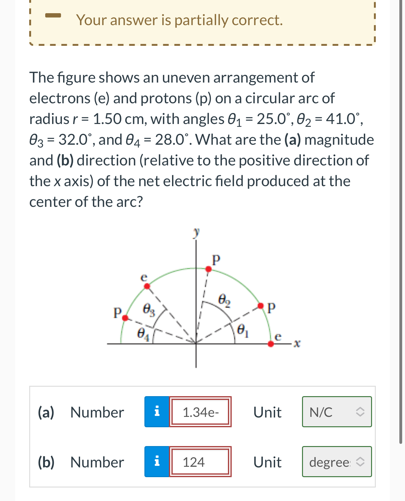 Solved Your answer is partially correct.The figure shows an | Chegg.com