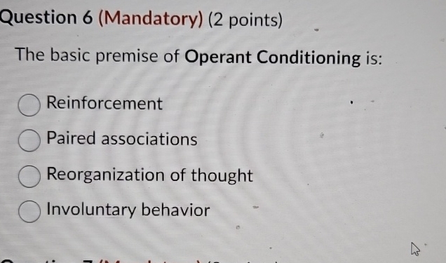 Solved Question 6 (Mandatory) (2 ﻿points)The basic premise | Chegg.com