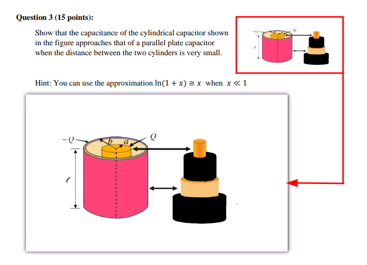 Solved Show that the capacitance of the cylindrical | Chegg.com