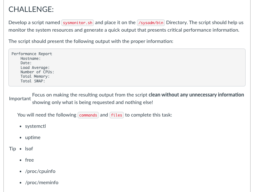 Solved CHALLENGE:Develop a script namedand place it on the | Chegg.com