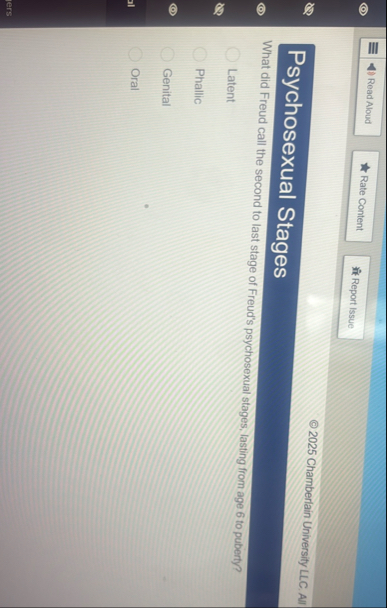 Solved Read AloudReport Issue(c)Psychosexual Stages2025 | Chegg.com