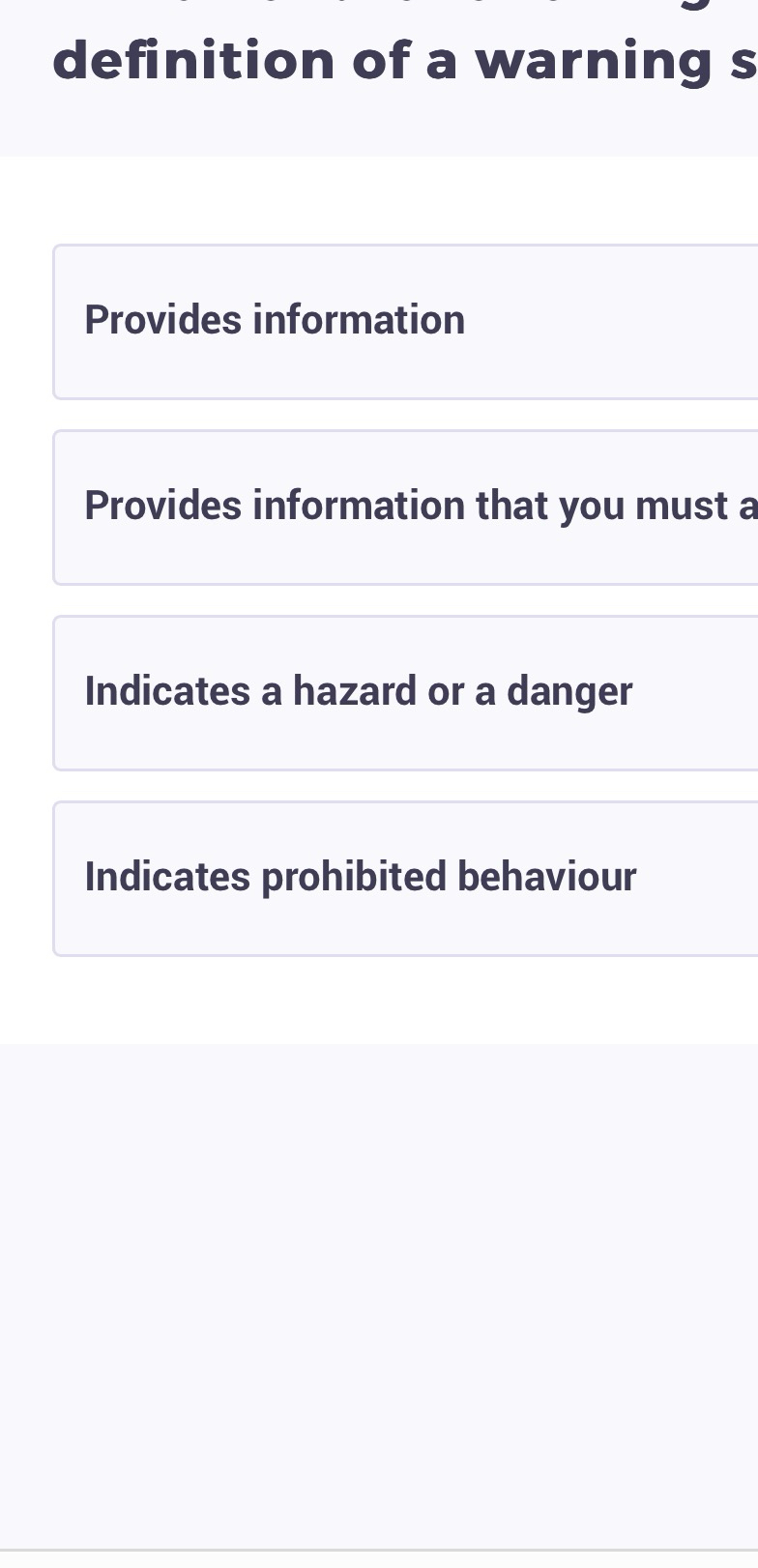 Solved definition of a warning sProvides informationProvides | Chegg.com