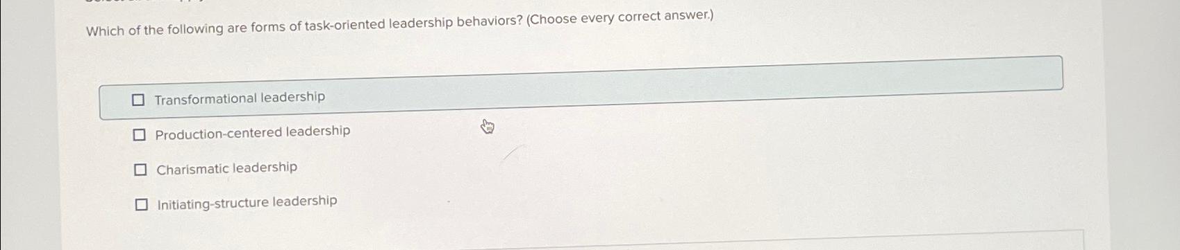 Solved Which of the following are forms of task-oriented | Chegg.com