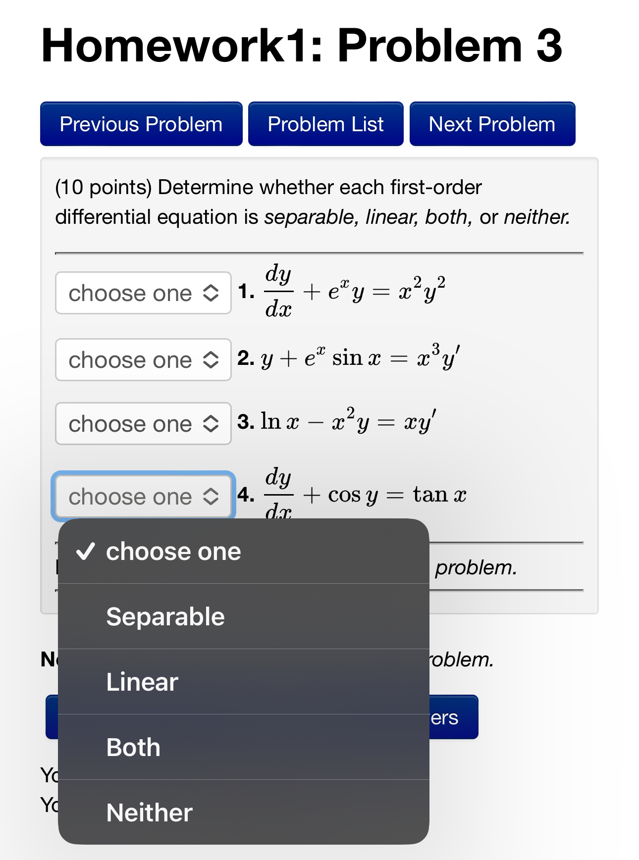 Solved Homework1: Problem 3(10 points) Determine whether | Chegg.com Solved Homework1: Problem 3(10 points) Determine whether | Chegg.com