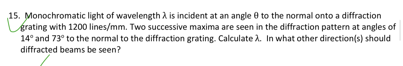 Monochromatic Light Of Wavelength λ ﻿is Incident At