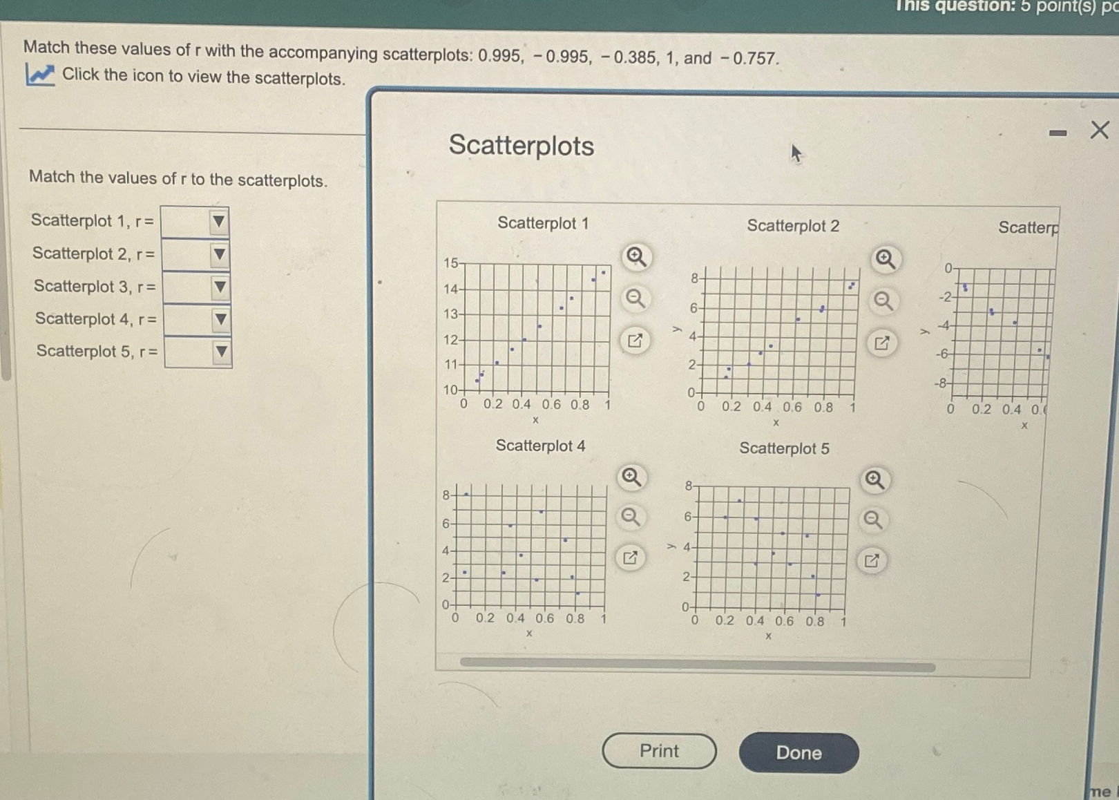 Solved Match these values of r ﻿with the accompanying | Chegg.com