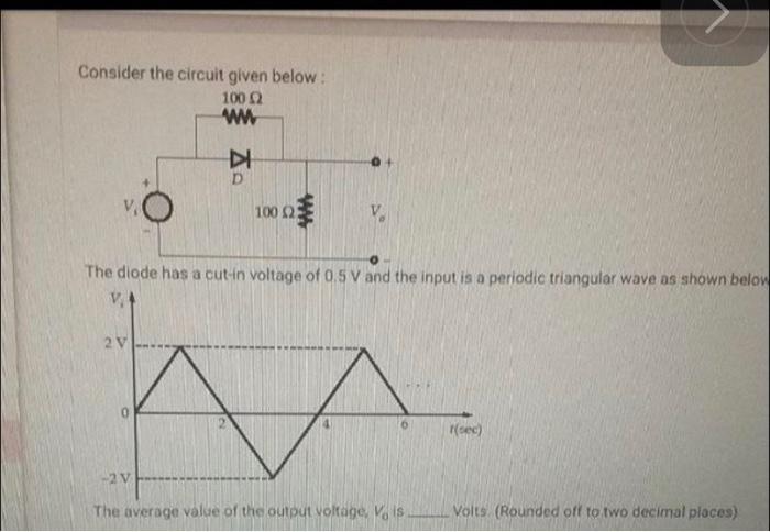 Solved Consider the circuit given below: The diode has a | Chegg.com
