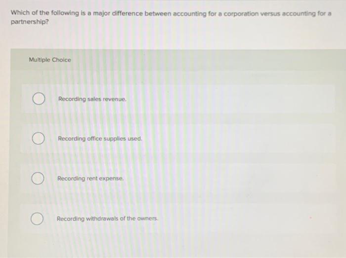 Solved Which of the following is a major difference between | Chegg.com